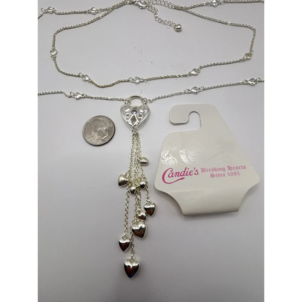 Candie's | Jewelry | Candies Breaking Hearts Silver Tone Layered Heart ...